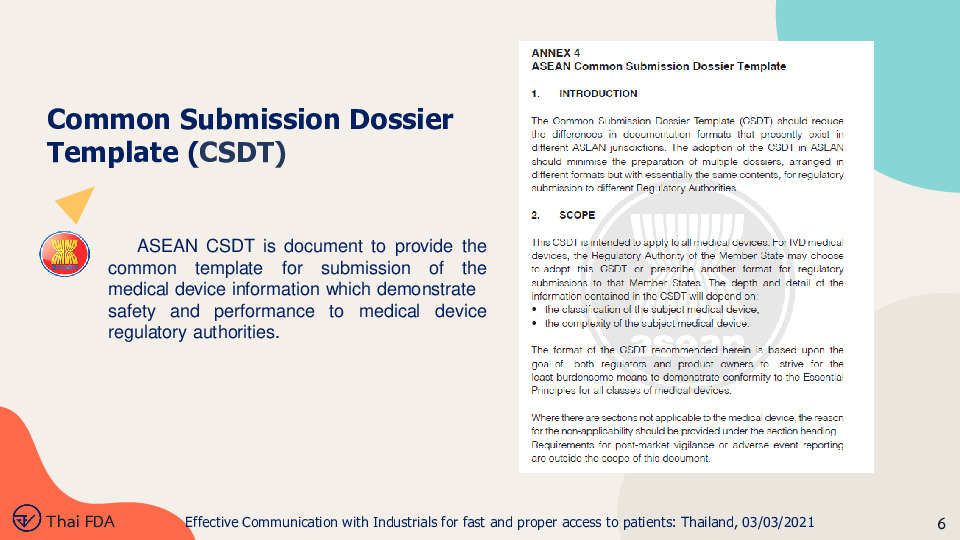 Common Submission Dossier Template (CSDT)（Effective Communication with ...