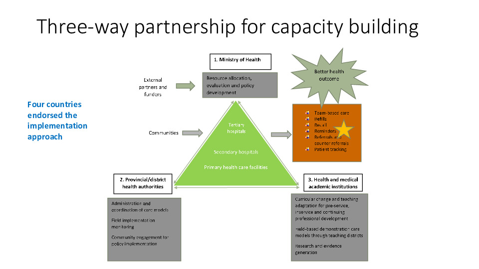 Three-way partnership for capacity building（Noncommunicable disease ...
